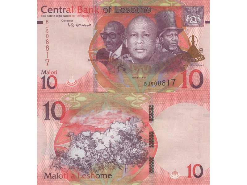 LESOTO Lesotho 10 Maloti 2021 UNC, P-new