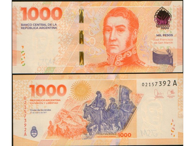 Argentina 1000 Pesos 2023. UNC