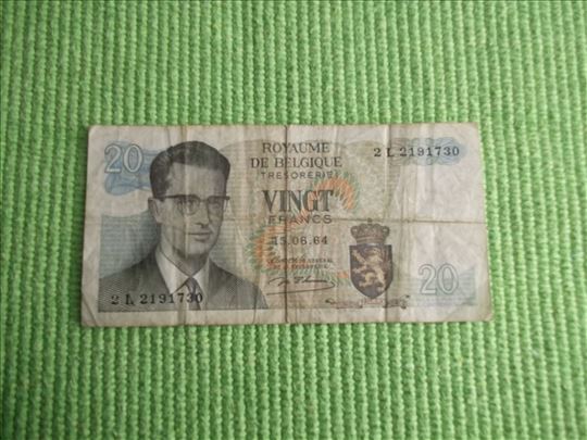 20 belgijskih franaka1964.