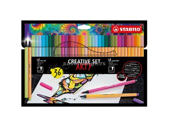 STABILO Flomasteri tanki Point 88+Pen 68/ 0.4mm/ 1mm/ set 1/36