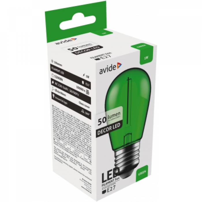 LED dekor Filament sijalica 1W E27 zelena