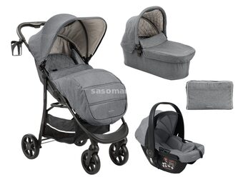 Kolica premium 3in1 set Selina Light Grey