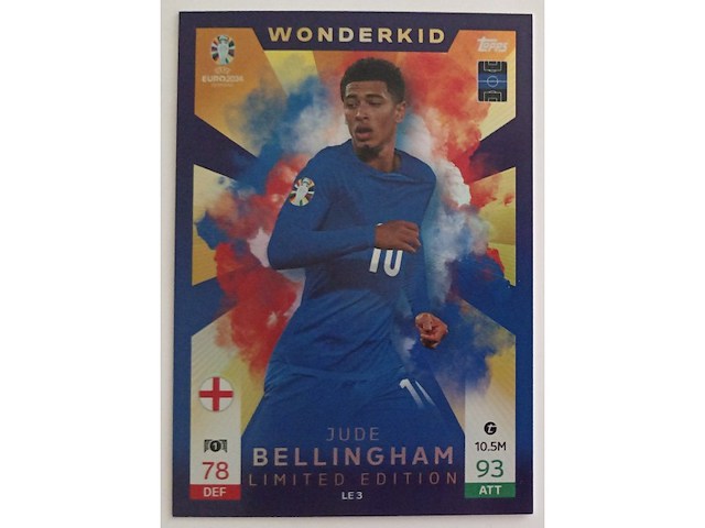 2024 Match Attax UEFA Euro Bellingham Wonderkid