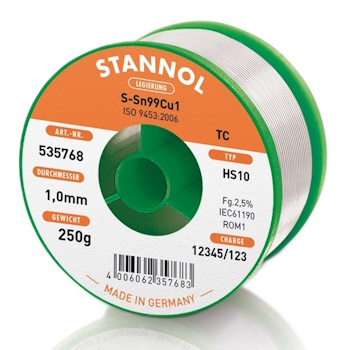 Stannol žica za lemljenje ø1mm 250g Sn99/Cu1