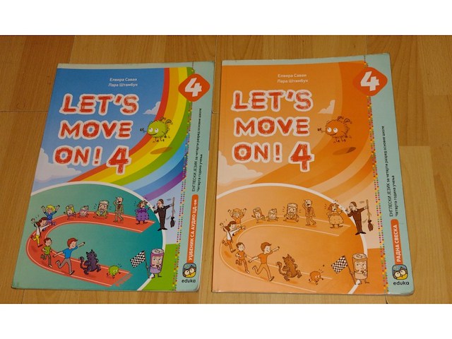 4. LET`S MOVE ON UDZBENIK + RADNA SVESKA EDUKA ENGLESKI