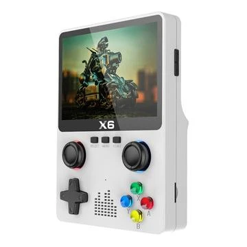 X6 HD 3.5-INCH SCREEN HANDHELD GAME CONSOLE BUILT-IN VIDEO GAMES MACHINE WITH DUAL JOYSTICK DESIGN - WHITE