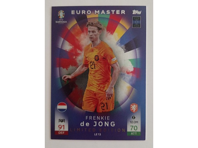 2024 Match Attax UEFA Euro de Jong Euro Master