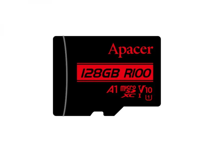 APACER Memorijska kartica microSDXC UHS-I U1 Class10 V10 A1 R100 128GB AP128GMCSX10UB-RA