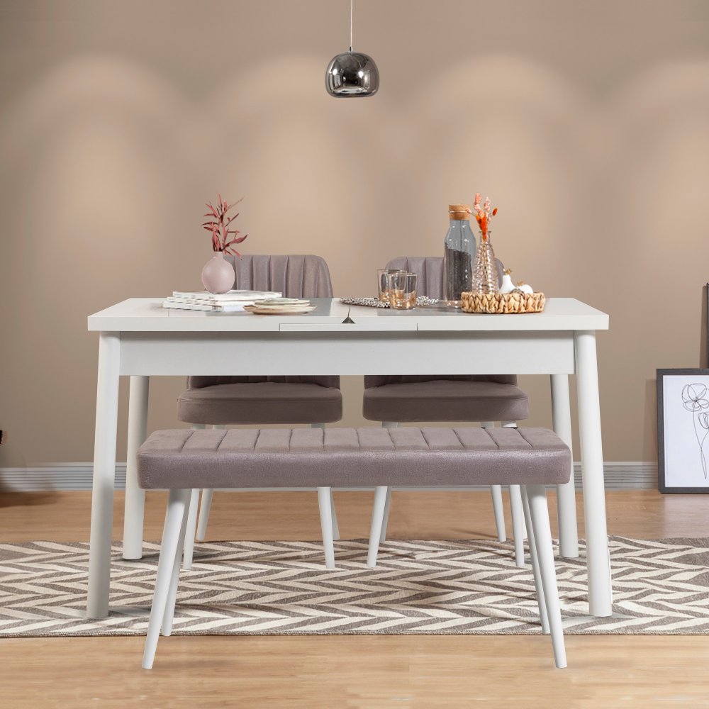 HANAH HOME TRPEZARIJSKI SET SANTIAGO WHITE SOHO GREY