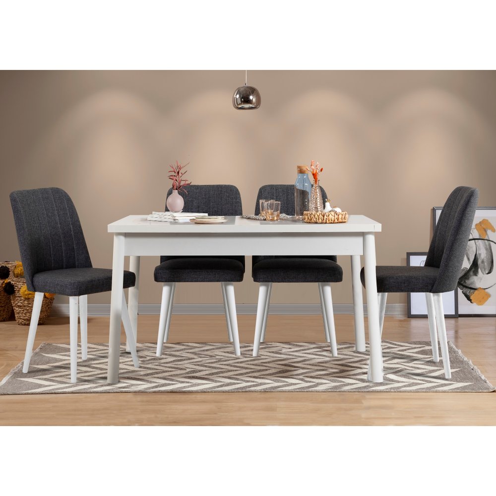 HANAH HOME TRPEZARIJSKI STO I STOLICE COSTA WHITE ANTHRACITE CENA