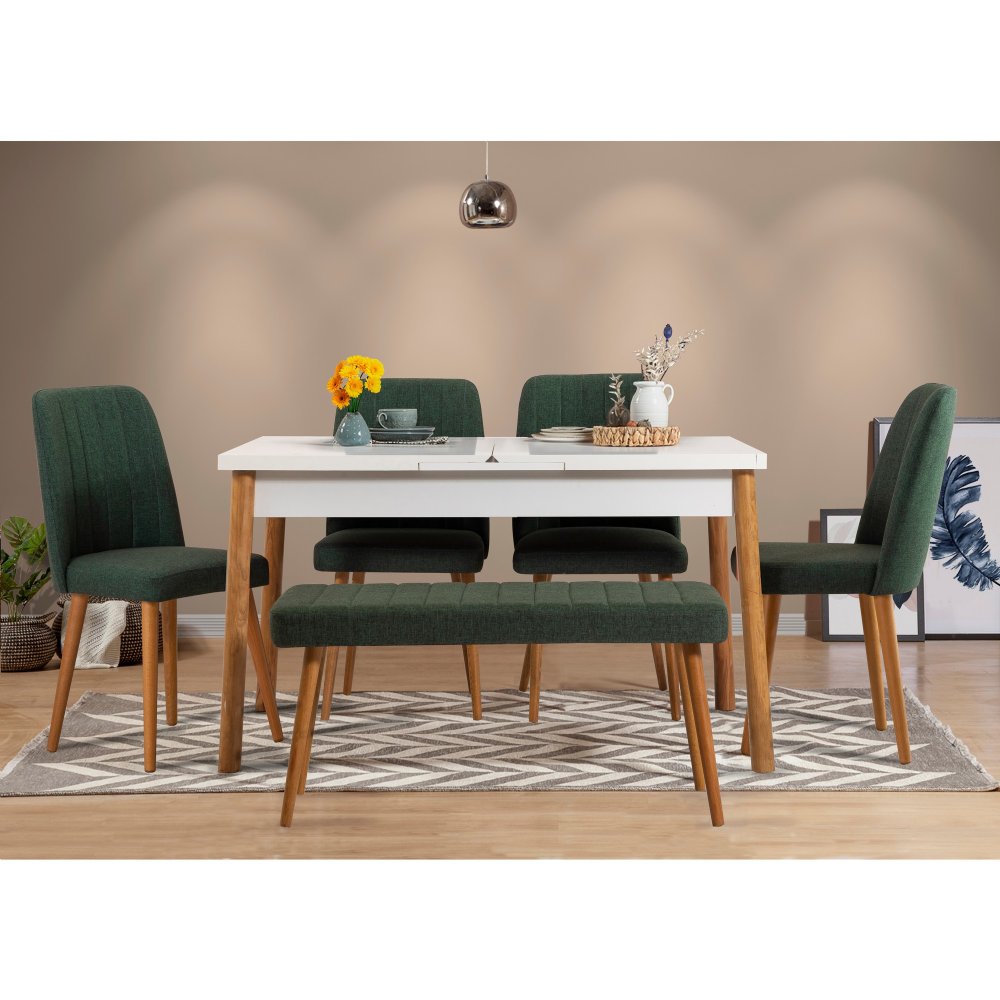 HANAH HOME TRPEZARIJSKI STO I STOLICE SANTIAGO ATLANTIC WHITE GREEN CENA