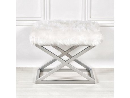 ATELIER DEL SOFA TABURE CAPRAZ PLUSH SILVER WHITE