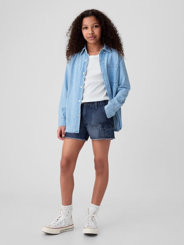GAP JUNIOR DENIM CARGO SHORTS STRIDE - GIRLS