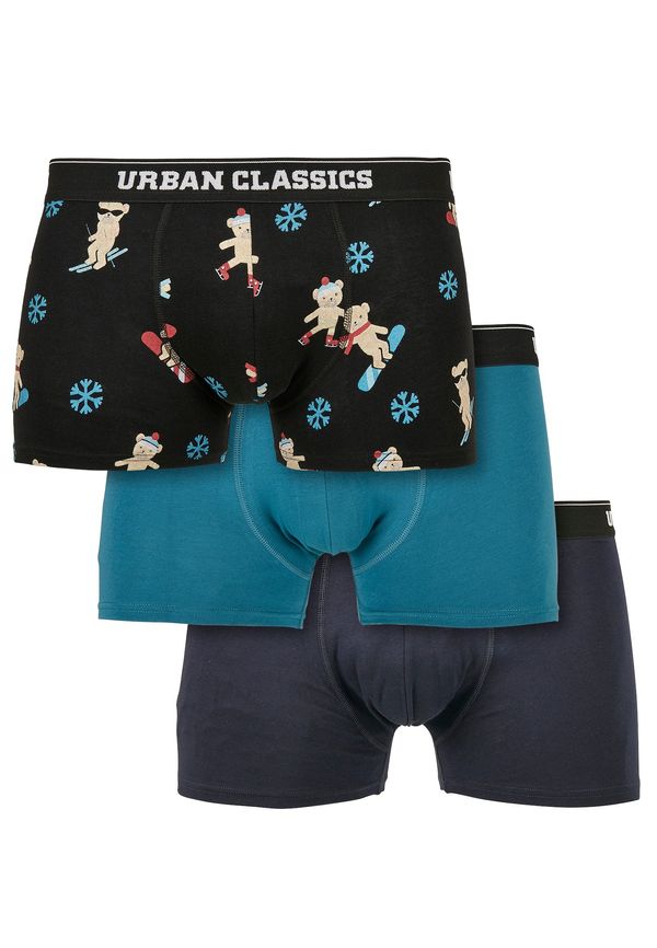 ORGANIC X-MAS BOXER SHORTS 3-PACK TEDDY AOP+JASPER+NAVY