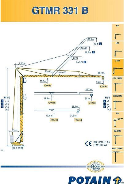 Potain GTMR 331 B toranjska dizalica