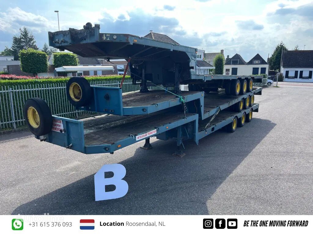 Broshuis - 3x Lowloader 1974-1975-1990 - Heavy duty 12 tires - SPRING/STE poluprikolica sa niskom platformom