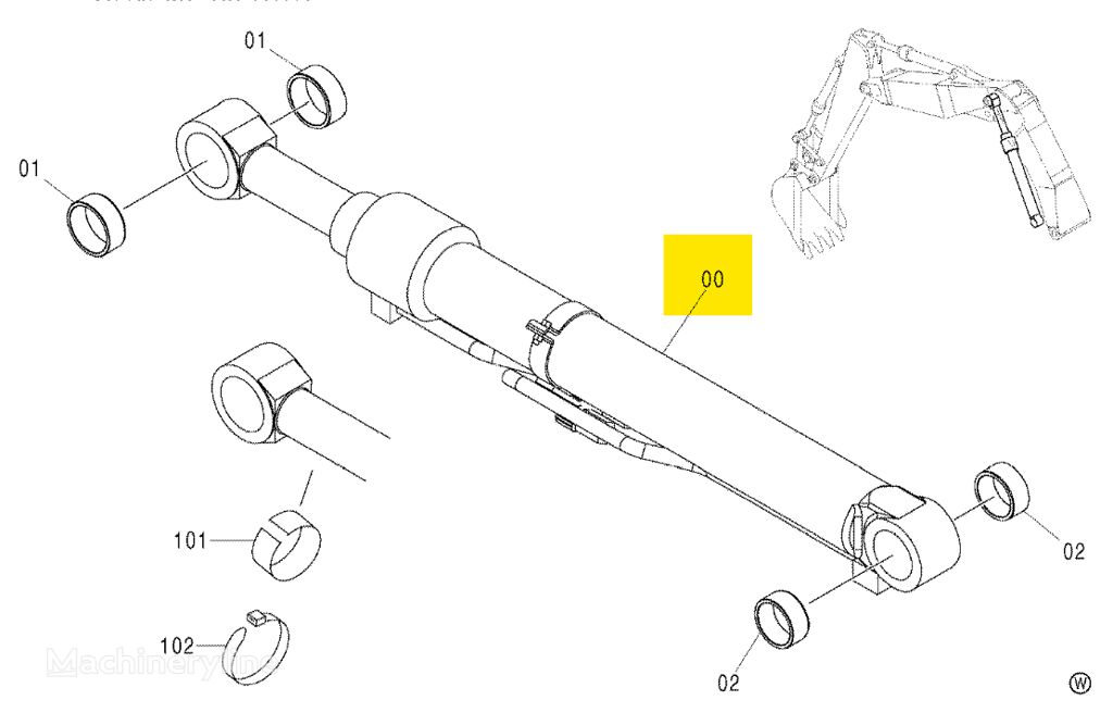 Hitachi 4480118 L 4480118 hidraulični cilindar za Pipeless ZX180W građevinske mašine