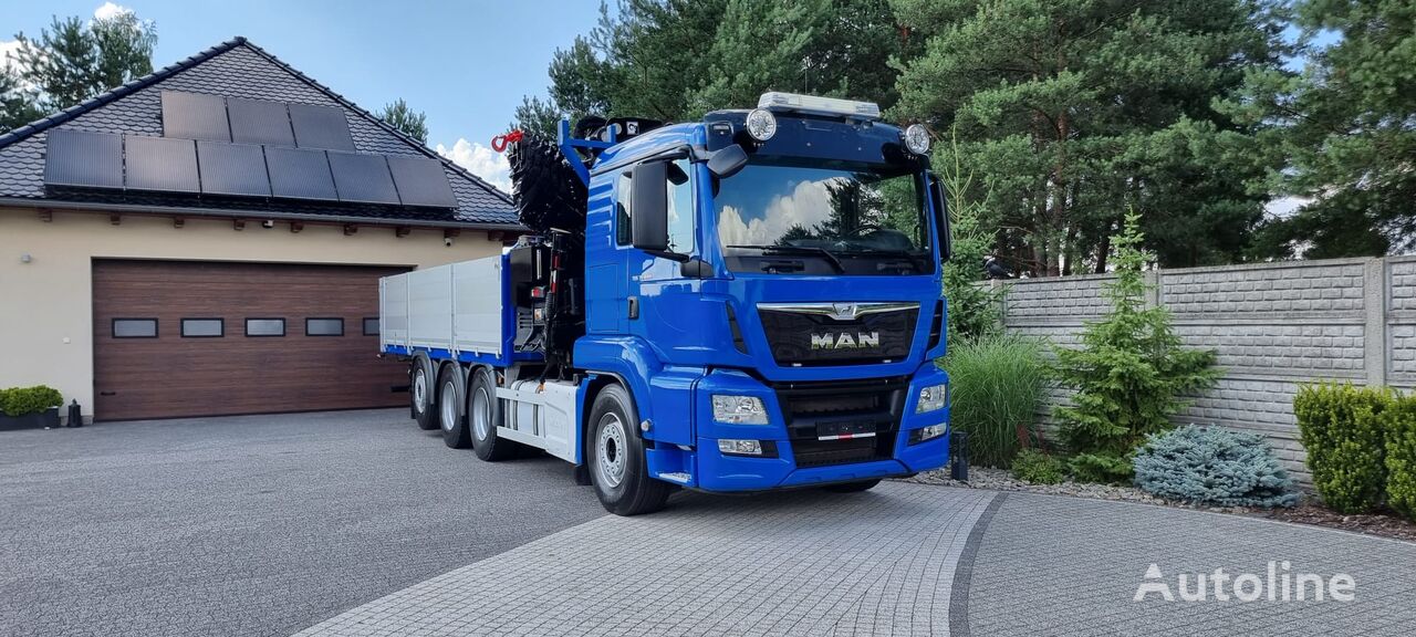 MAN TGS 35.480 8x4 CRANE HIAB XS 322 - 21m kamion s ravnom platformom