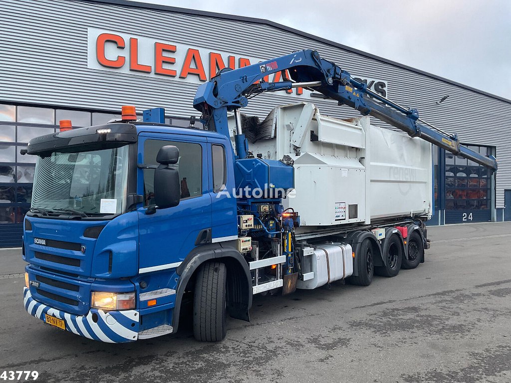 Scania P 360 8x2 Hiab 21 Tonmeter laadkraan kamion rol kiper