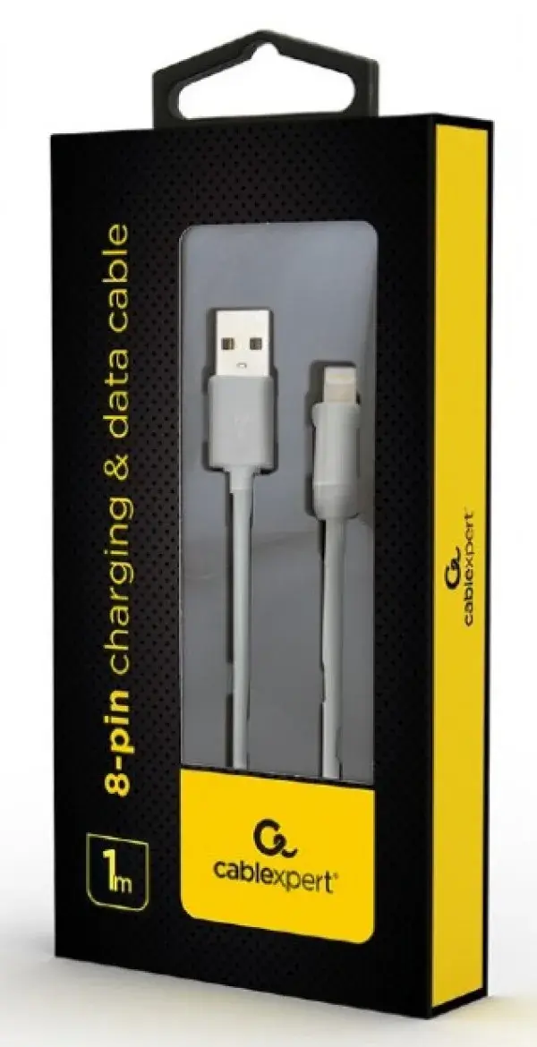 Gembird CC-USB2-AMLM-W-1M USB Kabal Apple iPhone, USB 2.0 A-plug 8-pin. 1m, Beli