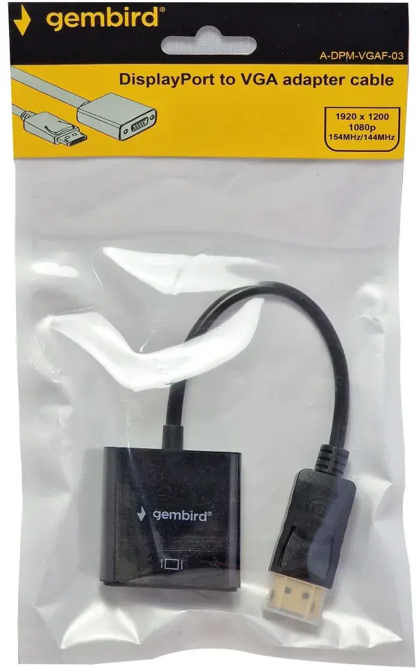 Gembird A-DPM-VGAF-03** Adapter Display Port to VGA , Crni