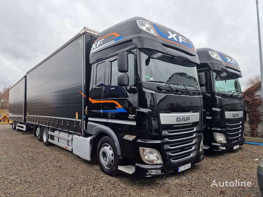 DAF XF 480 przejazdowy 120m³ 7.75x7.75 klimatyzacja postojowa WECON kamion s ceradom + prikolica sa ceradom