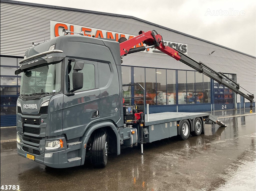 Scania R 650 Euro 6 V8 Retarder HMF 26 Tonmeter laadkraan Autotransport autotransporter