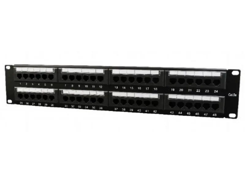 GEMBIRD NPP-C548CM-001 Konektor 48 porta patch panel, Cate Crni