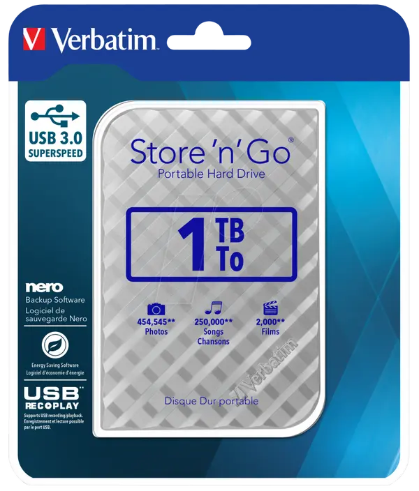 Verbatim HDD 1TB 3.0 Siv Kocka (53197)