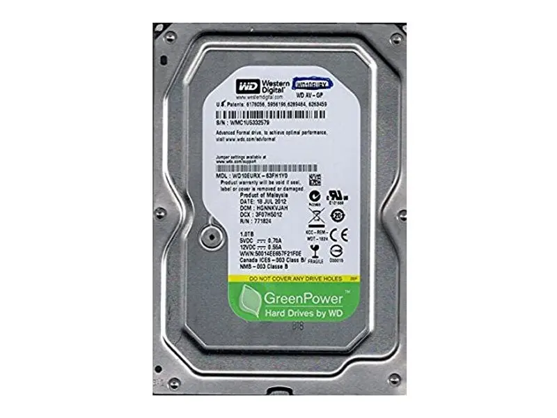 WESTERN DIGITAL HDD Green, 3.5 / 1TB / 64MB / SATA / 7200 rpm, WD10EURX Refubrished