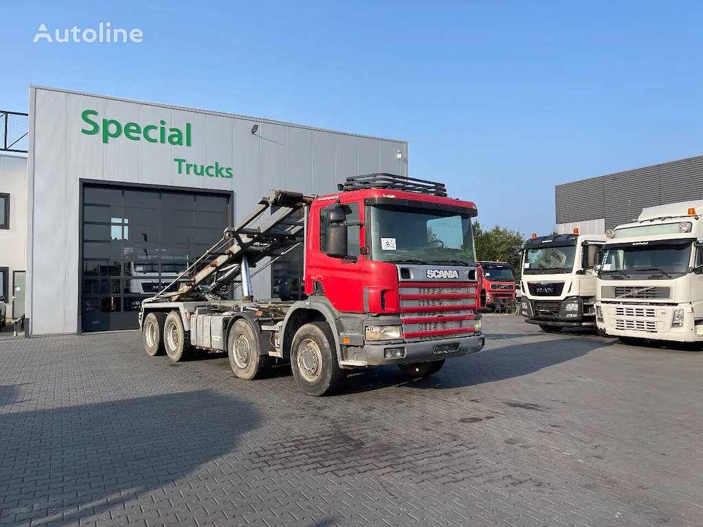 Scania P124-420 8x2 NCH cable system / Manual gearbox / Steel suspensio kamion sa kukom za podizanje tereta