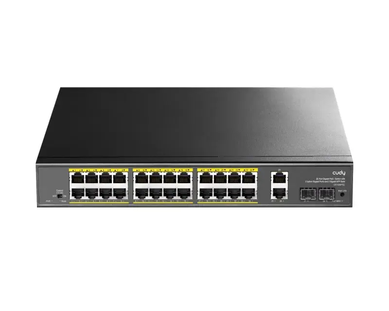 Cudy GS1026PS2 Mrežni ruter 24-Port Gigabit PoE+ Switch, 2 Uplink Gigabit Ports, 2 Gigabit SFP Slots 300W