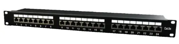 Gembird NPP-C524-002 Cat.5E 24 Port oklopljeni patch panel, 19 1U