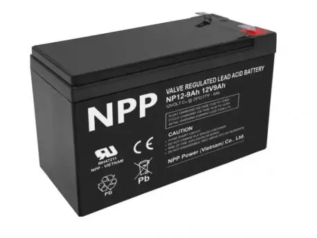 NPP NP12V-9Ah, AGM Baterija, C20=9AH, T1, 151x65x94x100, Crna