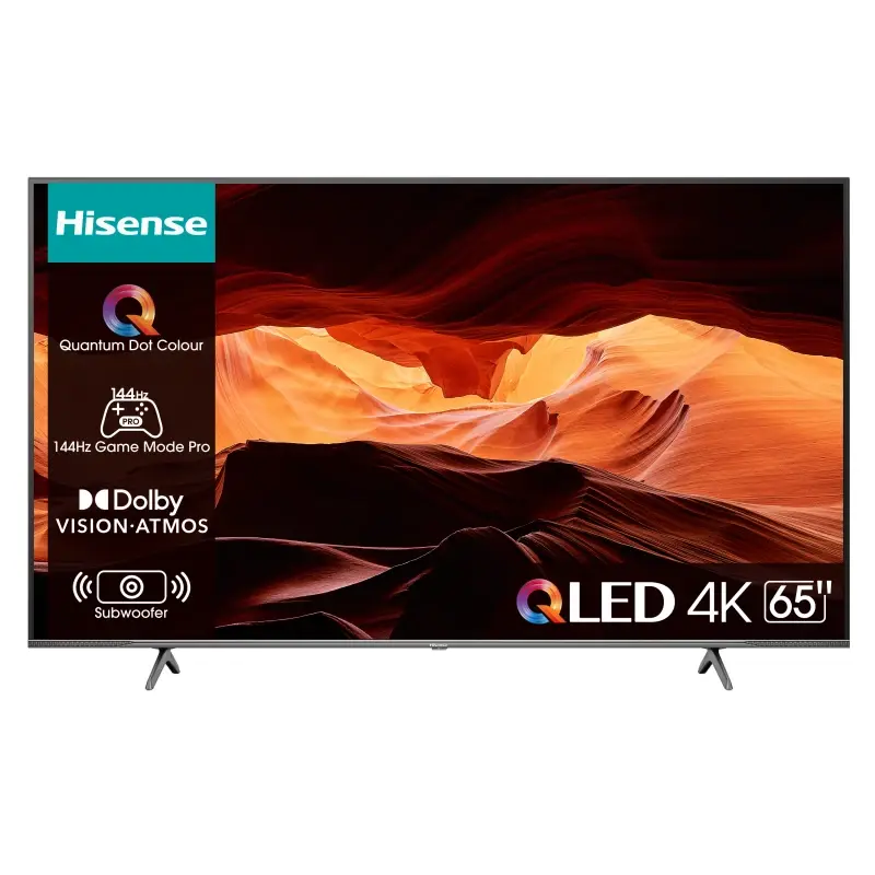 Hisense Televizor 65E7KQ PRO 65", Smart, 4K UHD, QLED, 120 Hz, VIDAA, Sivi