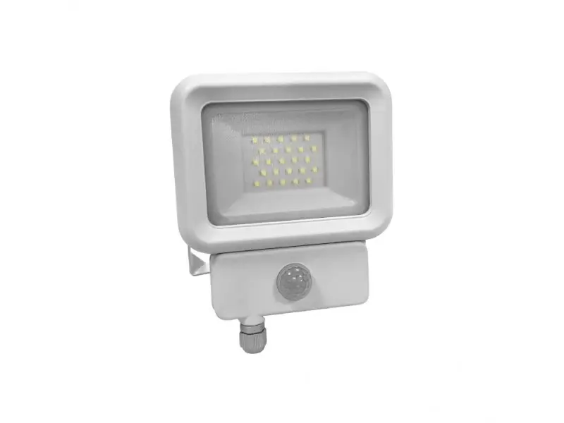 PROSTO LED reflektor, sa PIR senzor, 20W, Beli