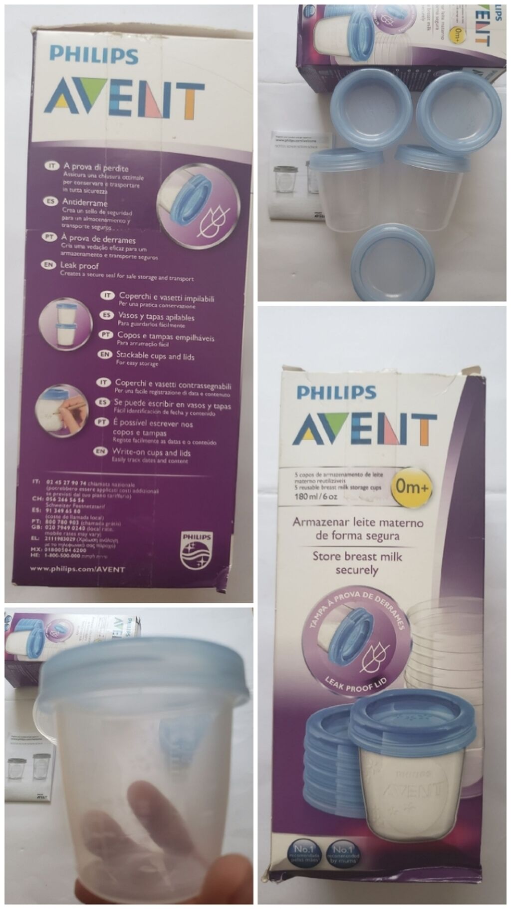 Philips Avent 5 posuda za pohranu majčinog mleka