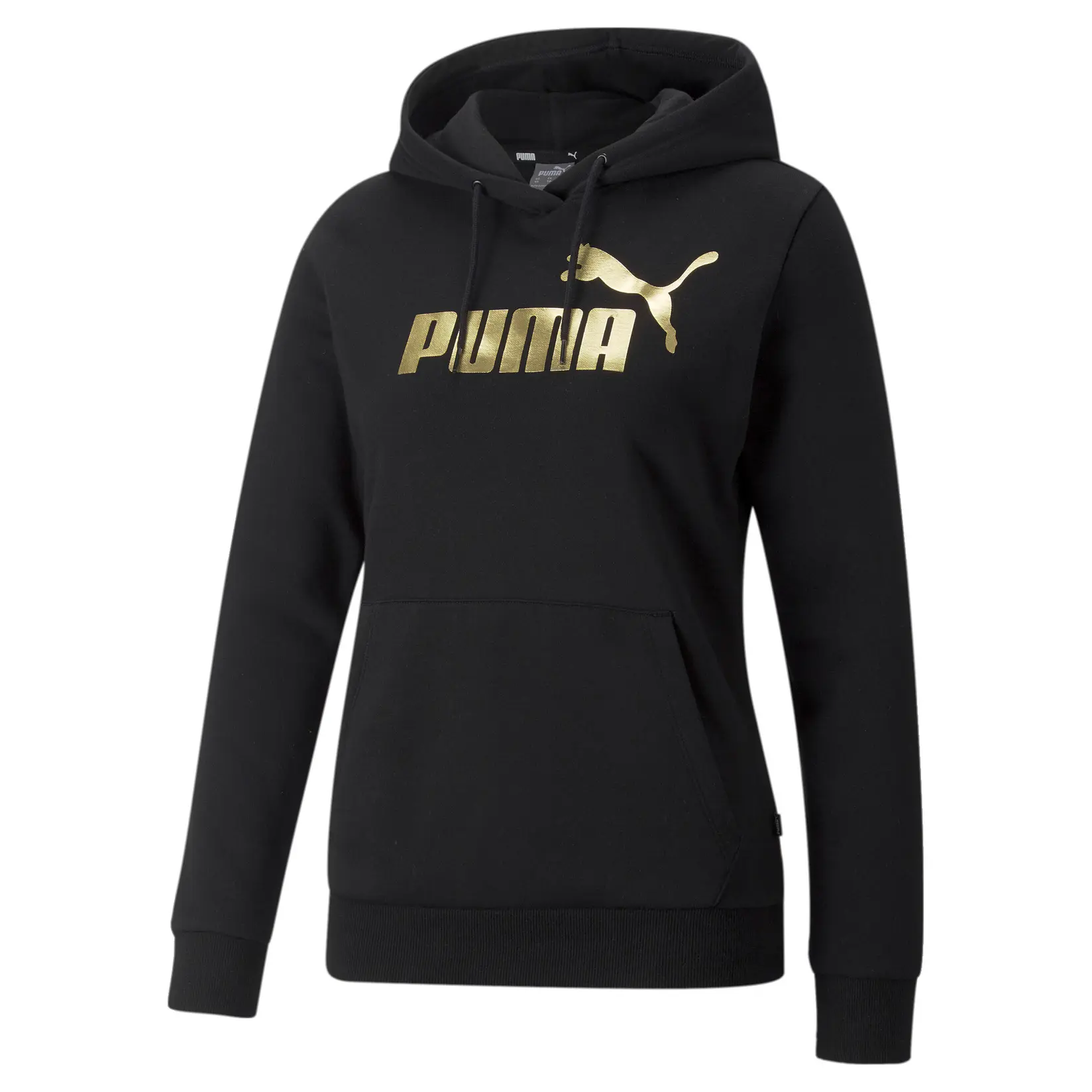 PUMA Ženski duks ESS+ Metallic Logo Hoodie FL, 849958-01, Crni