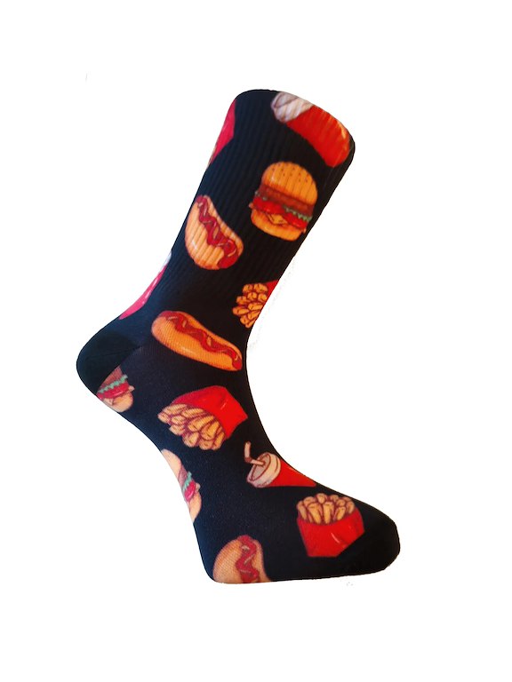 SOCKS BMD Čarape art.4686 Fast food crne