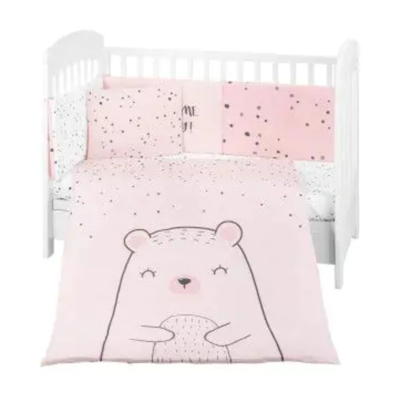 Kikka Boo komplet posteljina za krevetac 6u1 Bear with Me, Pink