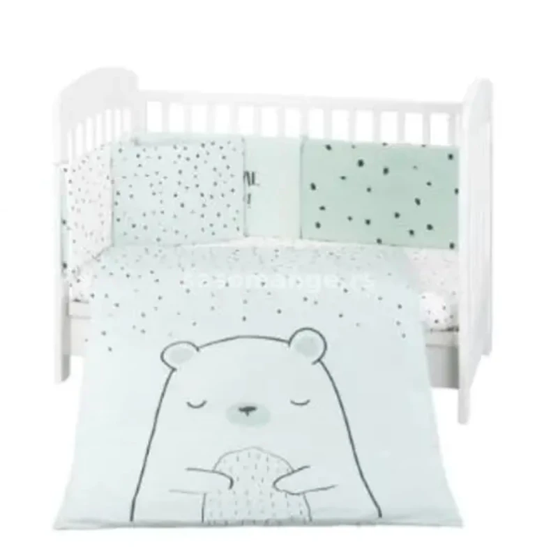 Kikka Boo komplet posteljina za krevetac 6u1 Bear with Me, Mint