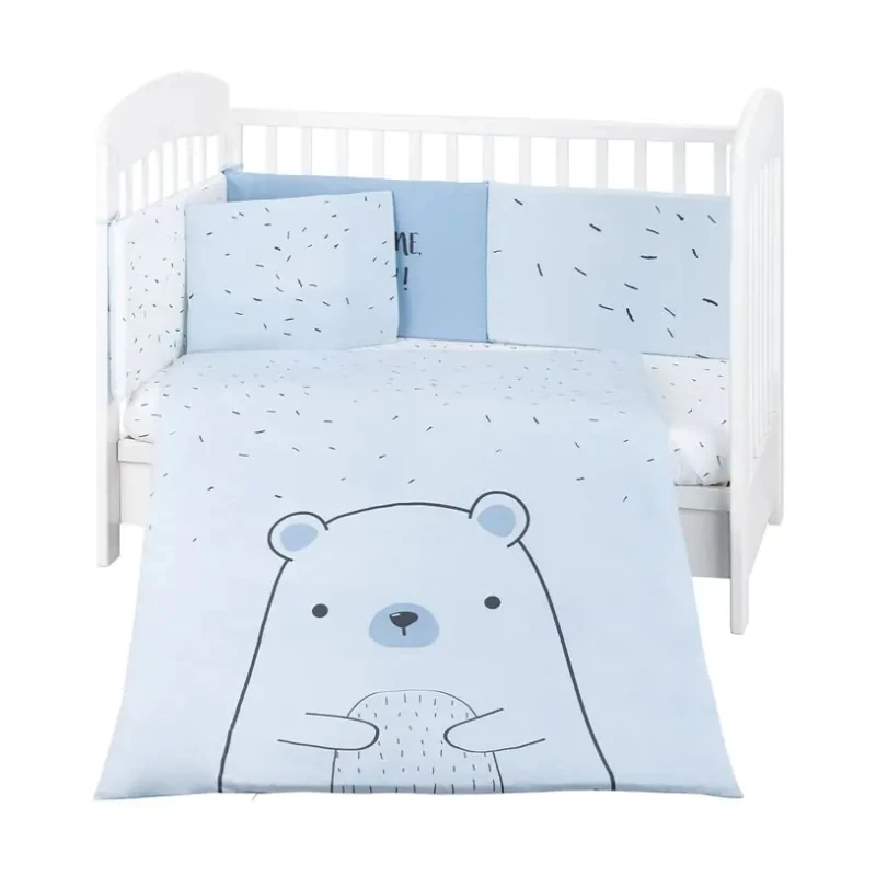 Kikka Boo komplet posteljina za krevetac 6u1 Bear with Me, Blue