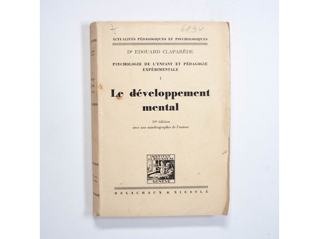 Le Développement mental, Edouard Claparede