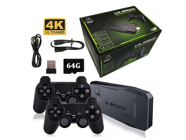 4K HD Game Stick 64GB, 22000+ 2.4G Wireless Controller