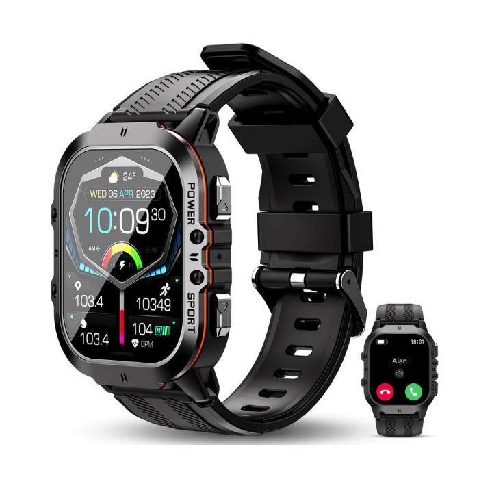 Oukitel BT20 Smart Watch Sport Rugged 350mAh/Heart rate/SpO2/Accelerometer/crno-narandzasti