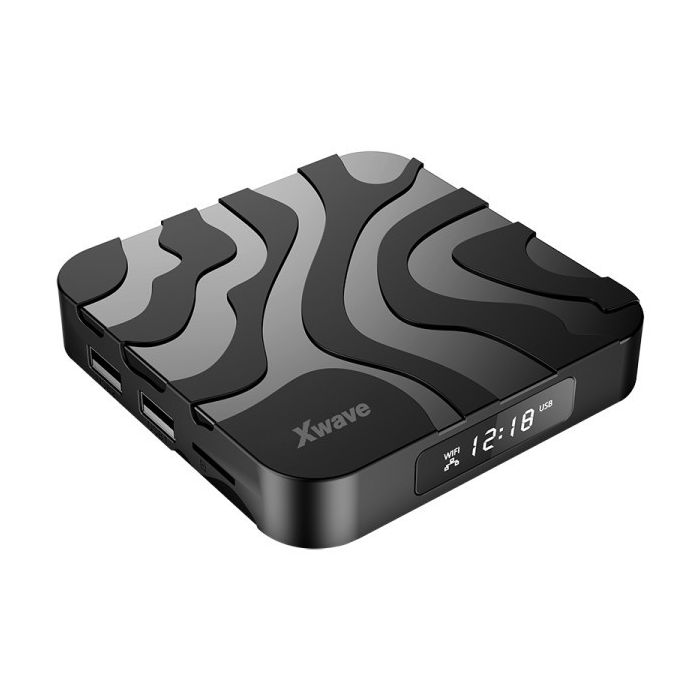 Xwave TV BOX 510 Smart TV 8K/Android 12/4GB/64GB/QuadCore/LCD displej/HDMi/RJ45/Wifi/BT/2xUSB/SD