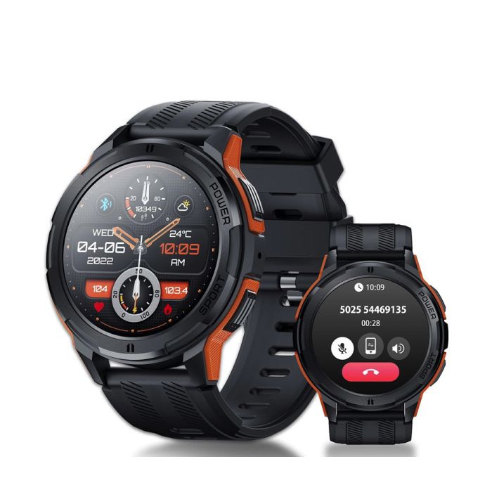 Oukitel BT10 Smart Watch Sport Rugged 410mAh/Heart rate/SpO2/Accelerometer/crno-narandzasti