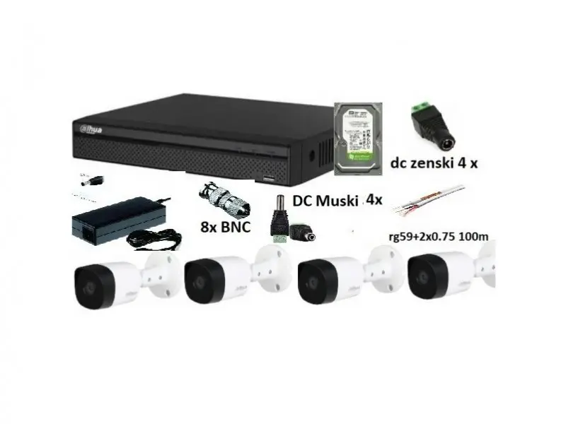 DAHUA Set 4 kamere + DVR FULL HD 2 TB