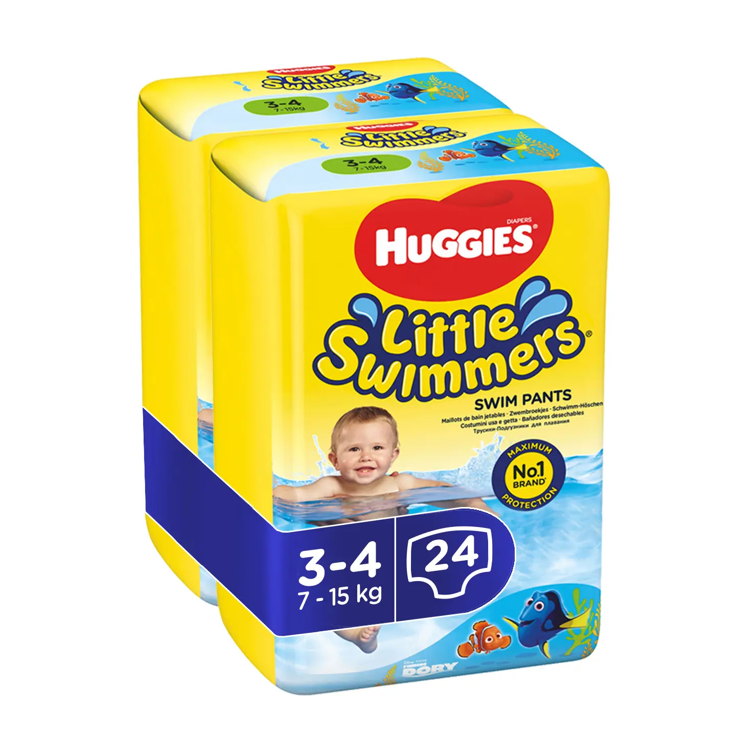 HUGGIES Pelene za kupanje Little Swimmers, Veličina 3-4, 7-15 kg, 2x12 komada