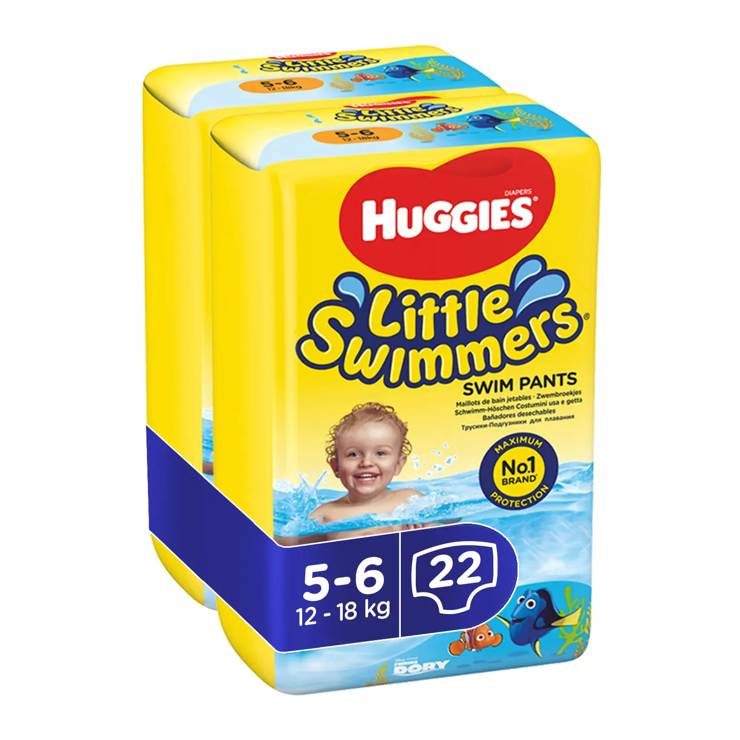 HUGGIES Pelene za kupanje Little Swimmers, Veličina 5-6, 12-18 kg, 2x11 komada